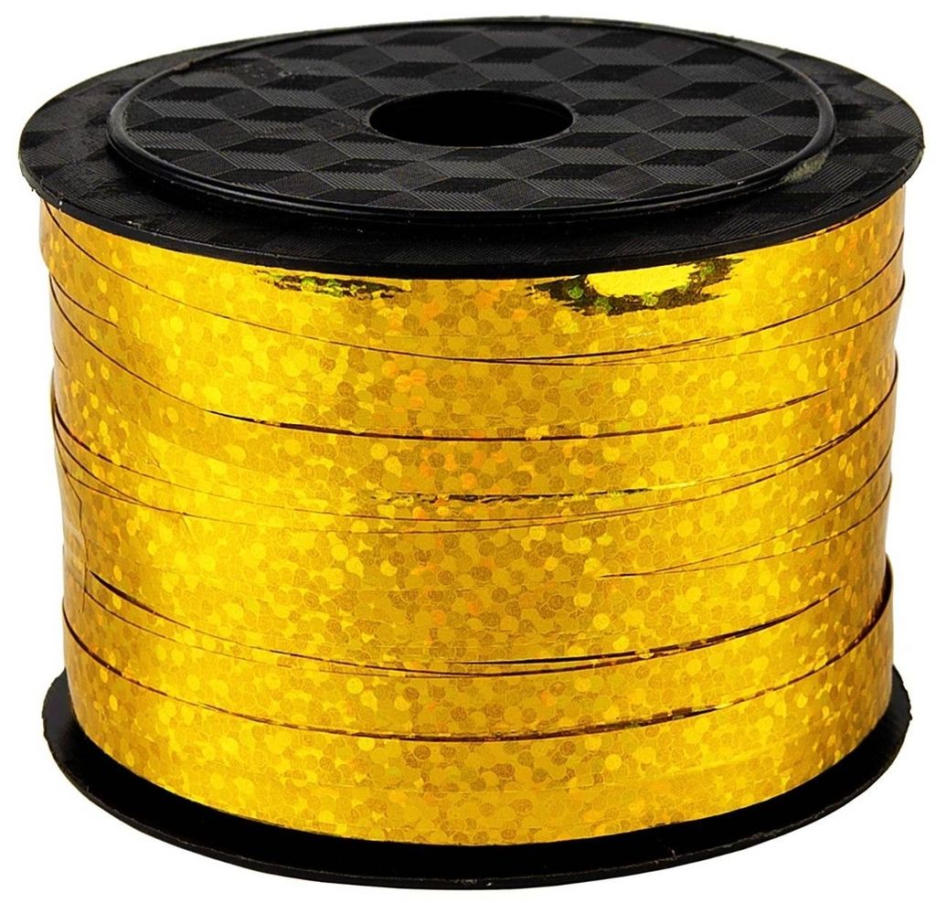 Metallic Gold Poly Ribbon for Helium Filled Balloons Wedding Birthday ...