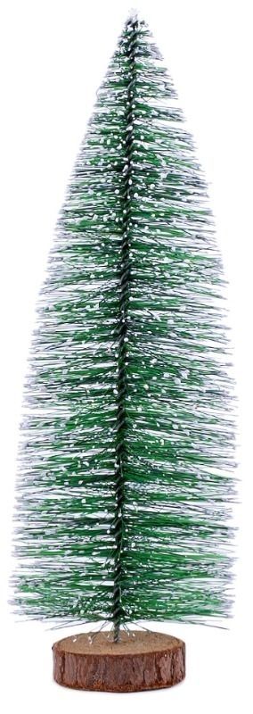 15cm Realistic Pine Christmas Tree with Snow on Round Wooden Base ...