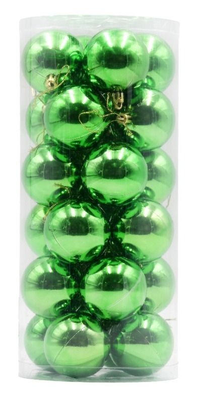 6cm Baubles Shiny Lime Green in Tube Christmas Tree Hanging Ornament ...