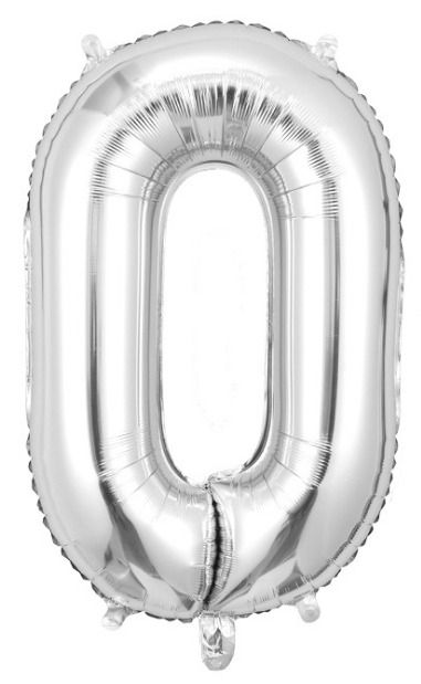 40 inch Silver Foil Number 0 Balloon | Party Supplies | Balloons | Foil ...