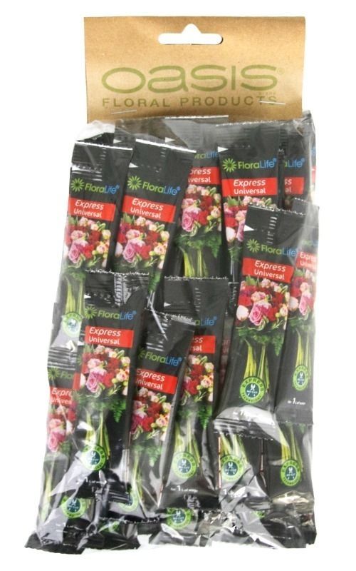 Oasis® FloraLife® Express Universal Flower Food - 50 Sachets per Pack ...