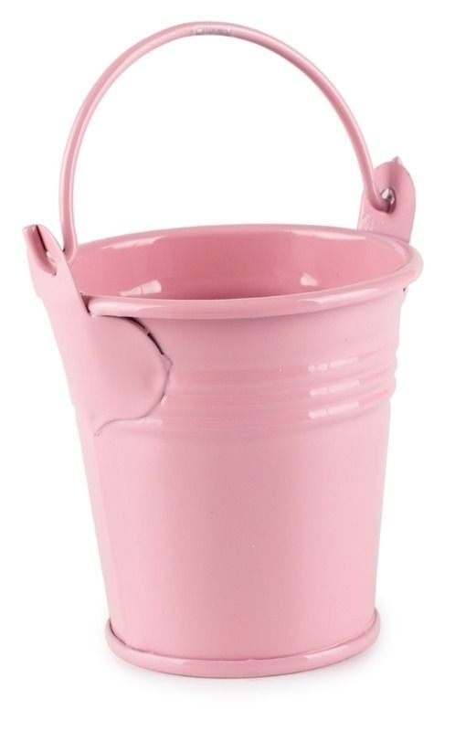 7cm Light Pink Metal Bucket with Handle. Wedding Party Decoration for ...
